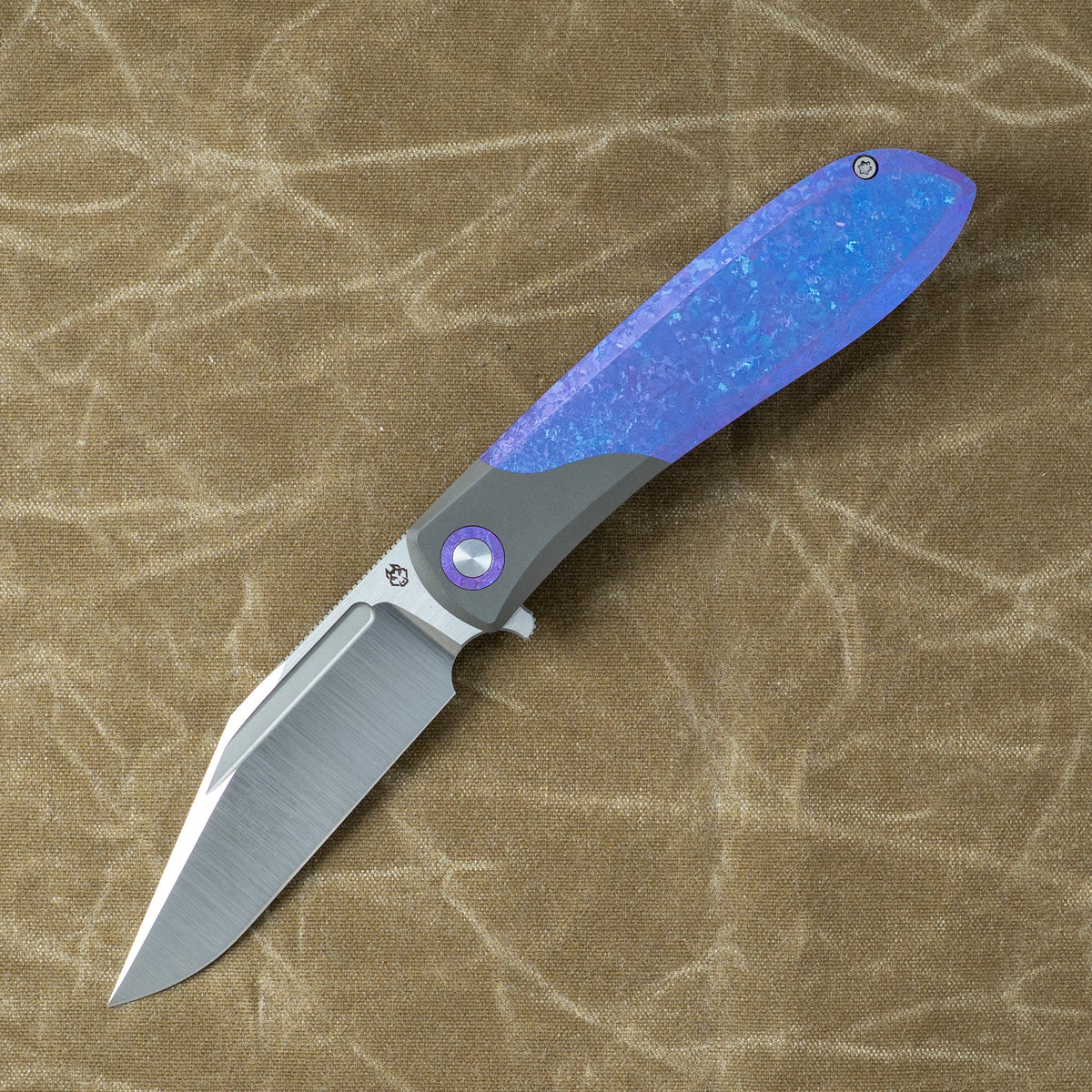 Jack Wolf Knives Scuffle - Bolster Lock | Titanium Crystalized Blurple ...