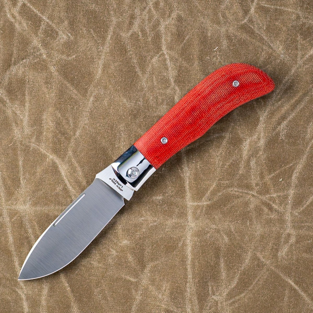 Jack Wolf Knives Timber Jack Fire Canvas Micarta - Steel Series TIMBE ...