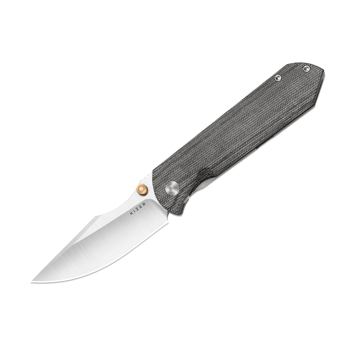 Kizer Harpoon Fold Black Norplex UltreX™ Grey Ti + Satin Elmax ...