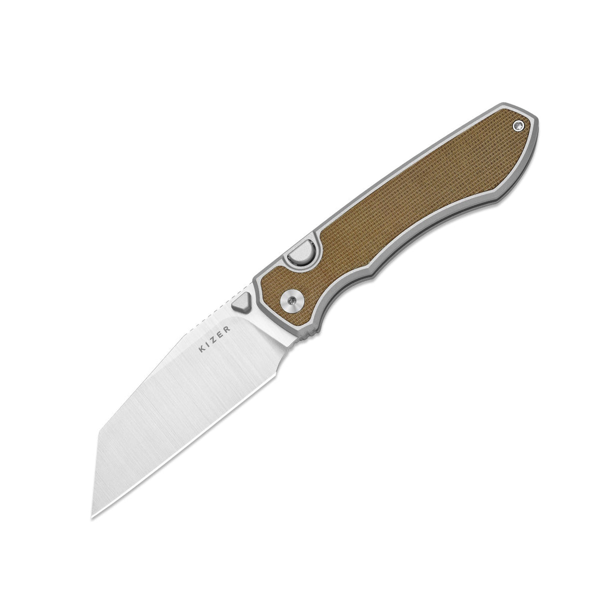 Kizer Wharning Brown Norplex UltreX™ Micarta & Aluminium + Satin S45VN ...