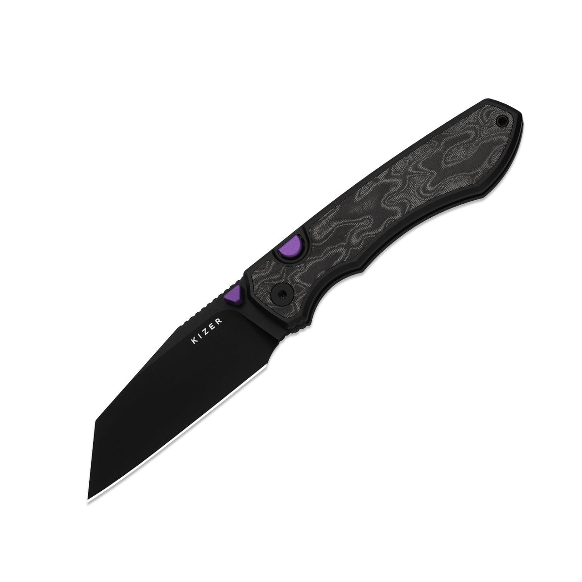 Kizer Wharning Black Norplex UltreX™ Micarta & Aluminium + Black PVD ...