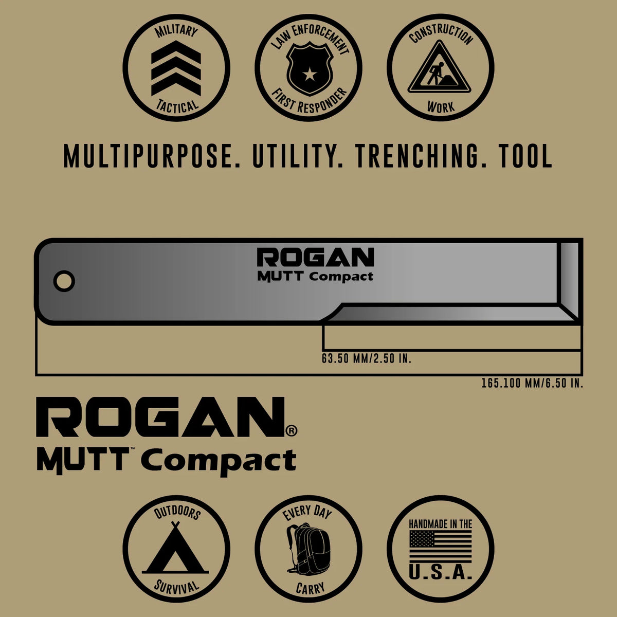MUTT Compact - Ultra Tough Pry Bar - Made In USA - Rogan – Adventure Carry